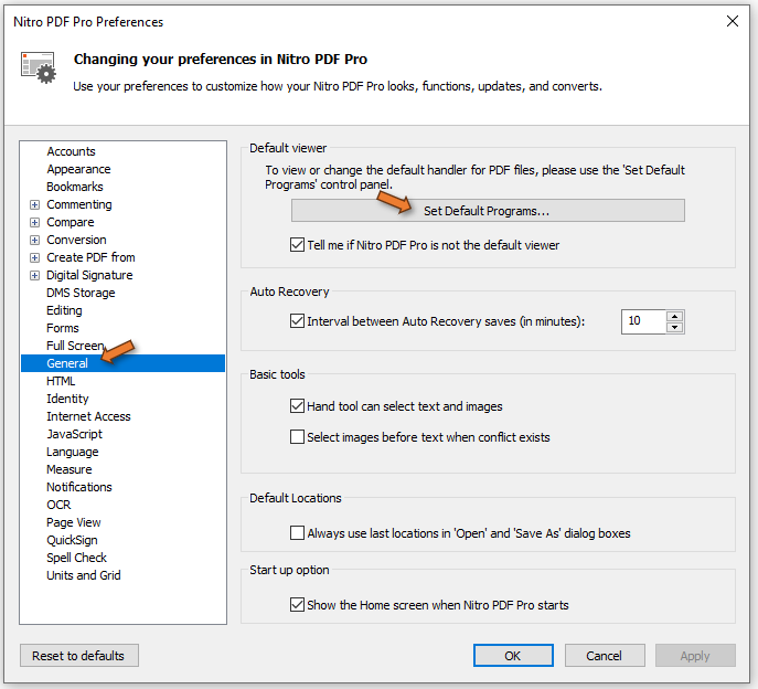 How to set Nitro PDF Pro for Windows as the default PDF application